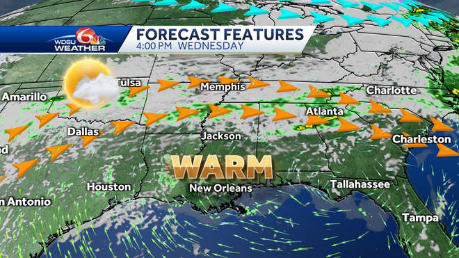 New Orleans dense fog record warm forecast
