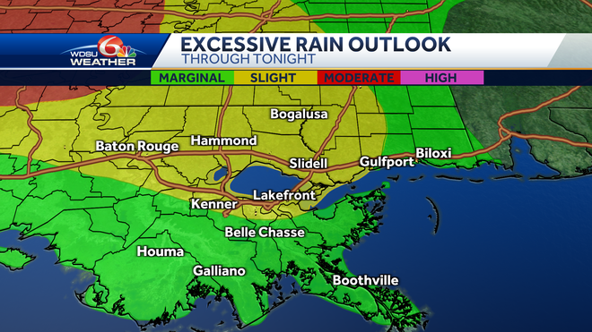 New Orleans severe weather flooding tornado risk