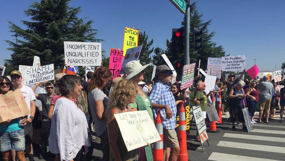 Trump sees support, protests at American Legion in Reno