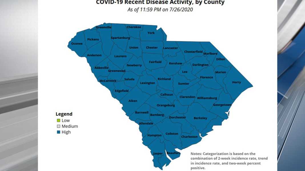 DHEC: Every county in SC experiencing ‘high’ recent COVID-19 activity