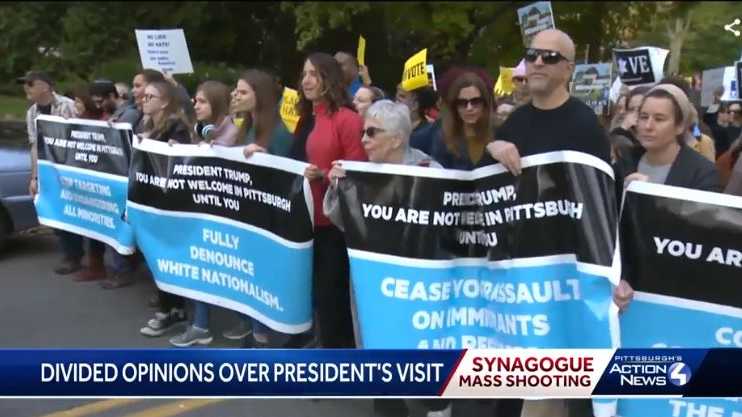 Thousands march through Squirrel Hill protesting President Trump's ...