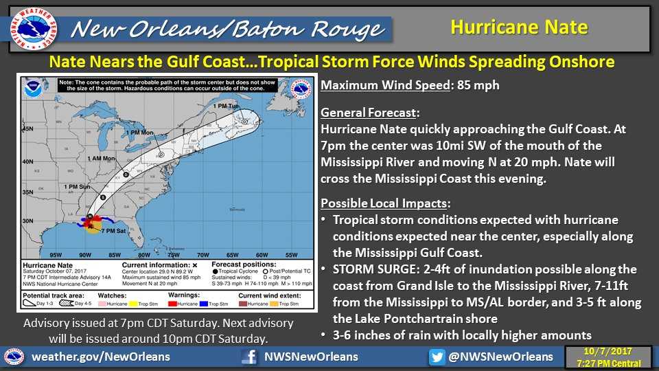 Hurricane Nate: View maps and graphics