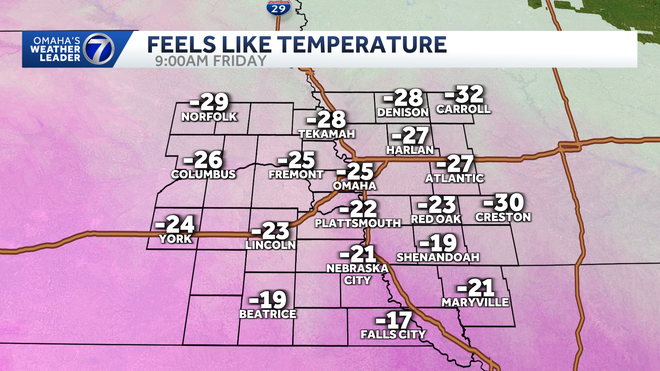 Omaha weather: Arctic blast, brutal cold Friday