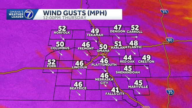 Omaha weather: High wind warning Thursday