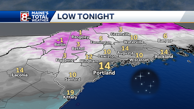 Another clear night with bright, moonlit skies
