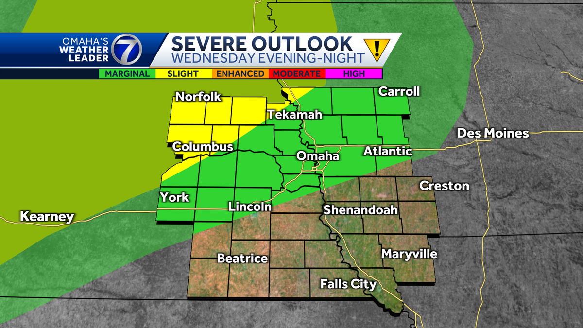 Omaha weather: Chance for storms Wednesday
