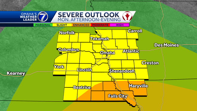 Omaha weather: Severe storms possible Monday