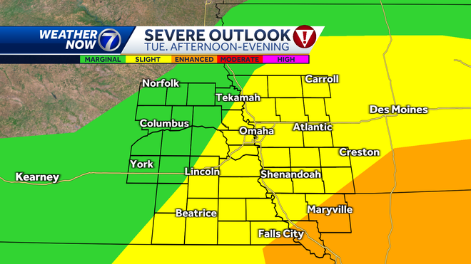 Omaha weather: Rounds of severe storms possible late Monday, Tuesday