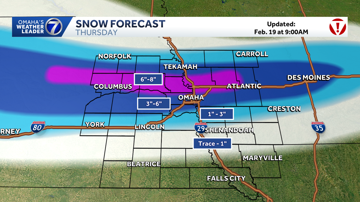 Omaha Weather: Winter storm timeline for Thursday