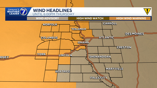 Omaha weather: High wind warning Thursday