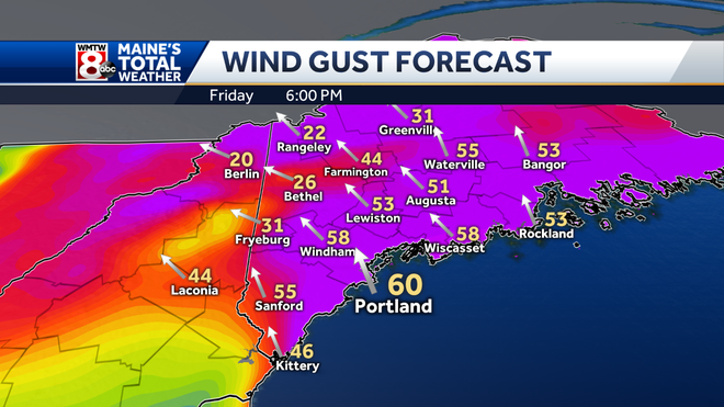 Friday storm brings high winds, heavy rain to most of Maine