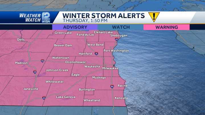 Winter Storm Warning issued for several counties in SE Wisconsin