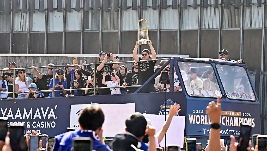Los Angeles Dodgers celebrate their World Series win