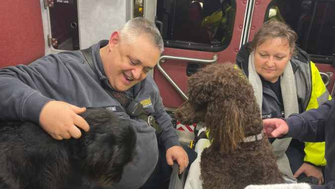 Fire crews rescue 2 dogs that had fallen through ice