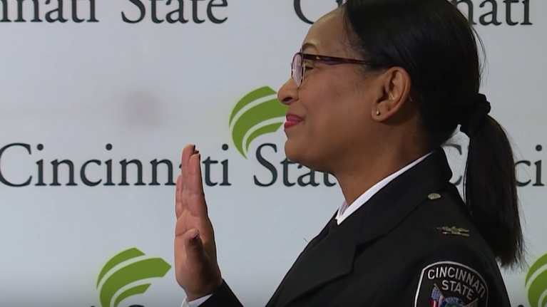 Cincinnati State’s first Black female police chief sworn in at ceremony