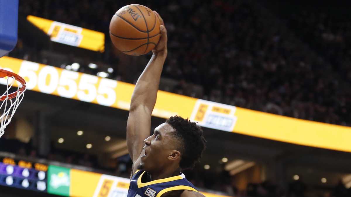 Jazz rookie Mitchell wins slam dunk contest