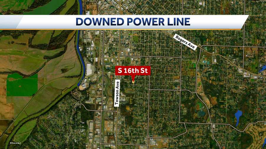 Downed power line blocks Fort Smith roadway