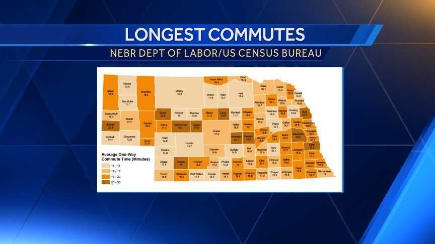 US Census Bureau releases daily commute times across Nebraska