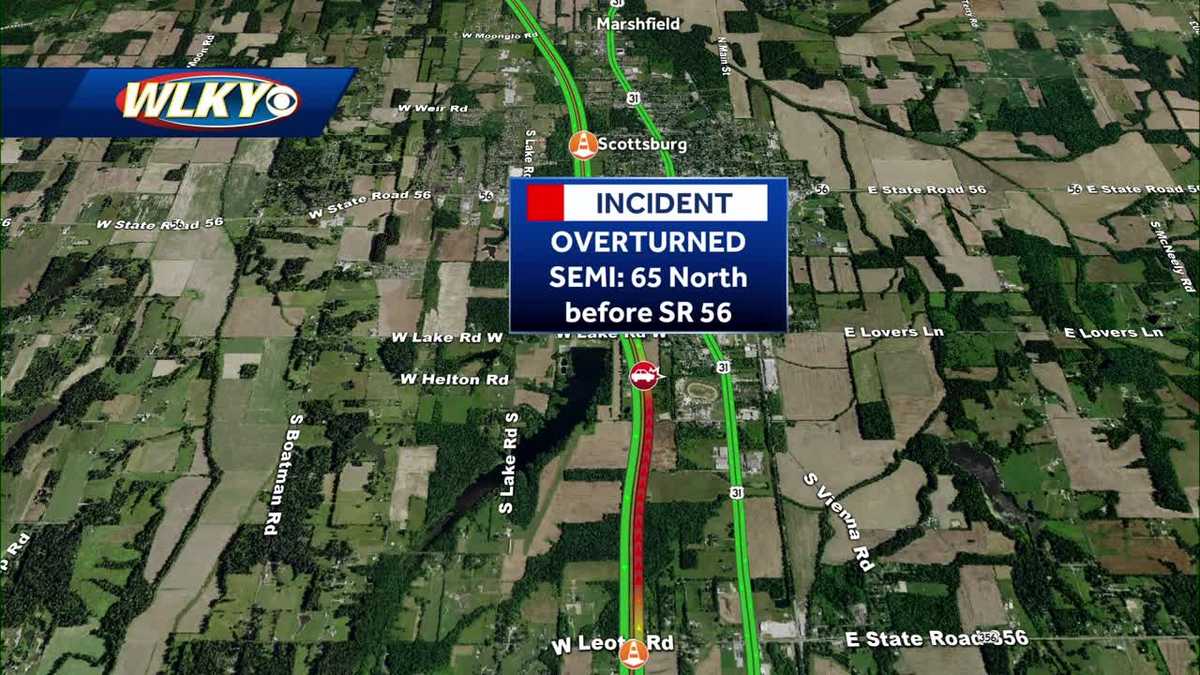 TRAFFIC: Semi overturns on I-65