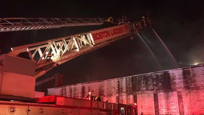 Crews fight large fire in East Boston