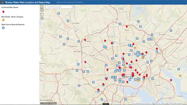 Baltimore DPW launches interactive map of water main breaks