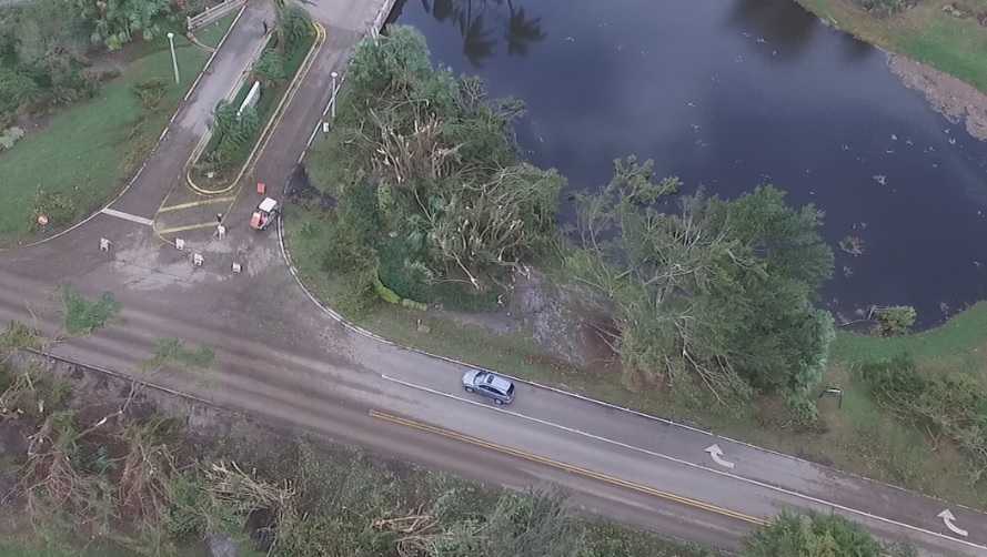 Drone video shows storm damage in Palm Beach County