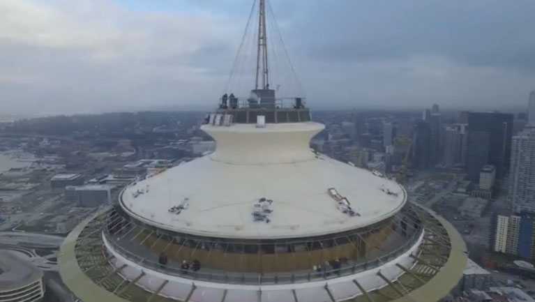 Whoa! Drone captures moment it hit Seattle Space Needle