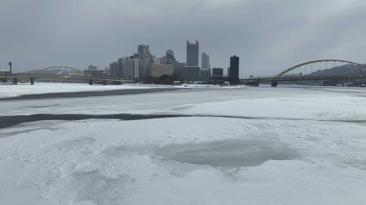 Drone video captures Pittsburgh after record-setting snowstorm