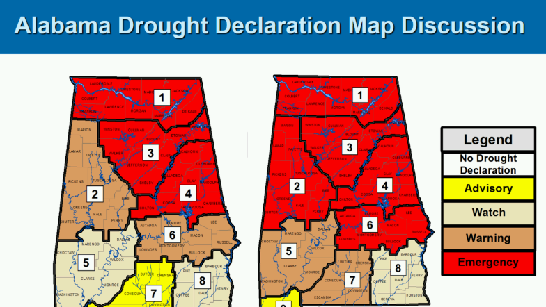 Drought emergency for 18 more Alabama counties