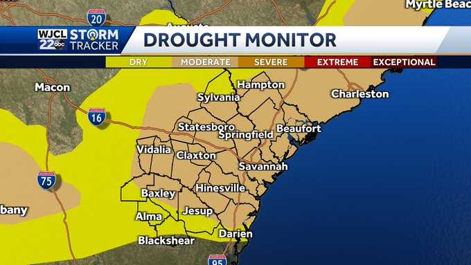 Savannah: Moderate drought expands, rain chances remain low