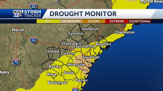 Savannah: Moderate drought conditions expand