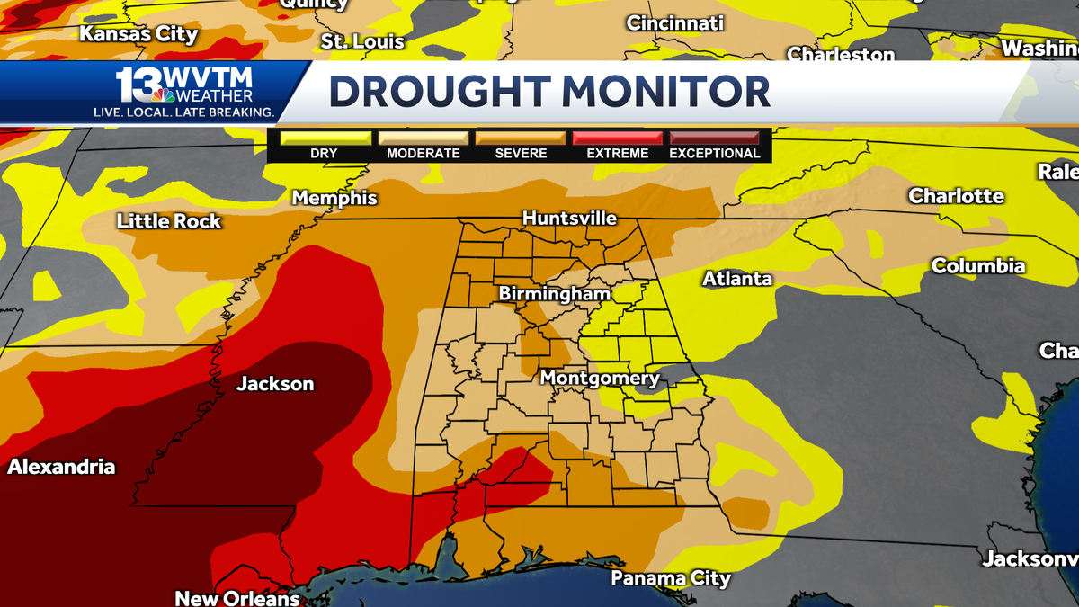 Drought monitor: How it ranks in Alabama history