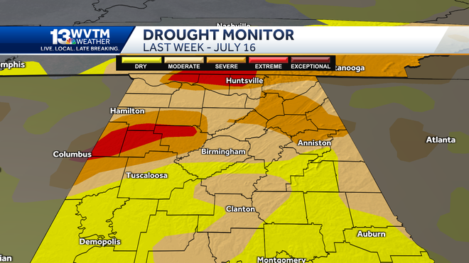 Alabama is still in an extreme drought despite recent downpours