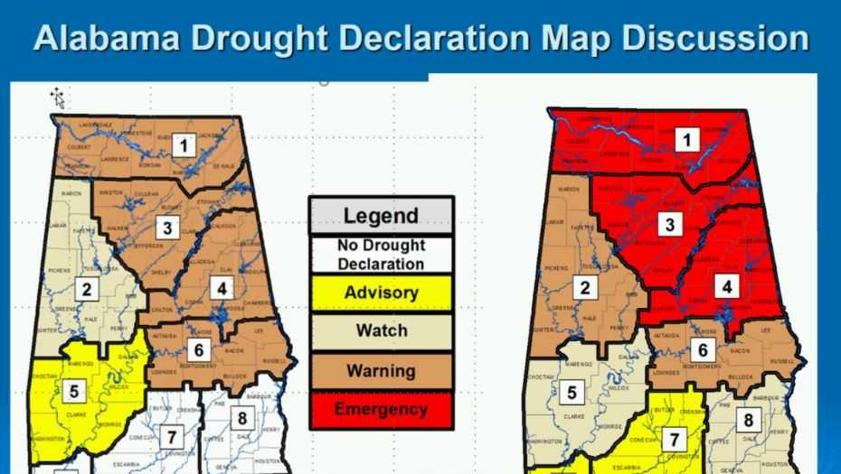 Drought emergency for 28 Alabama counties