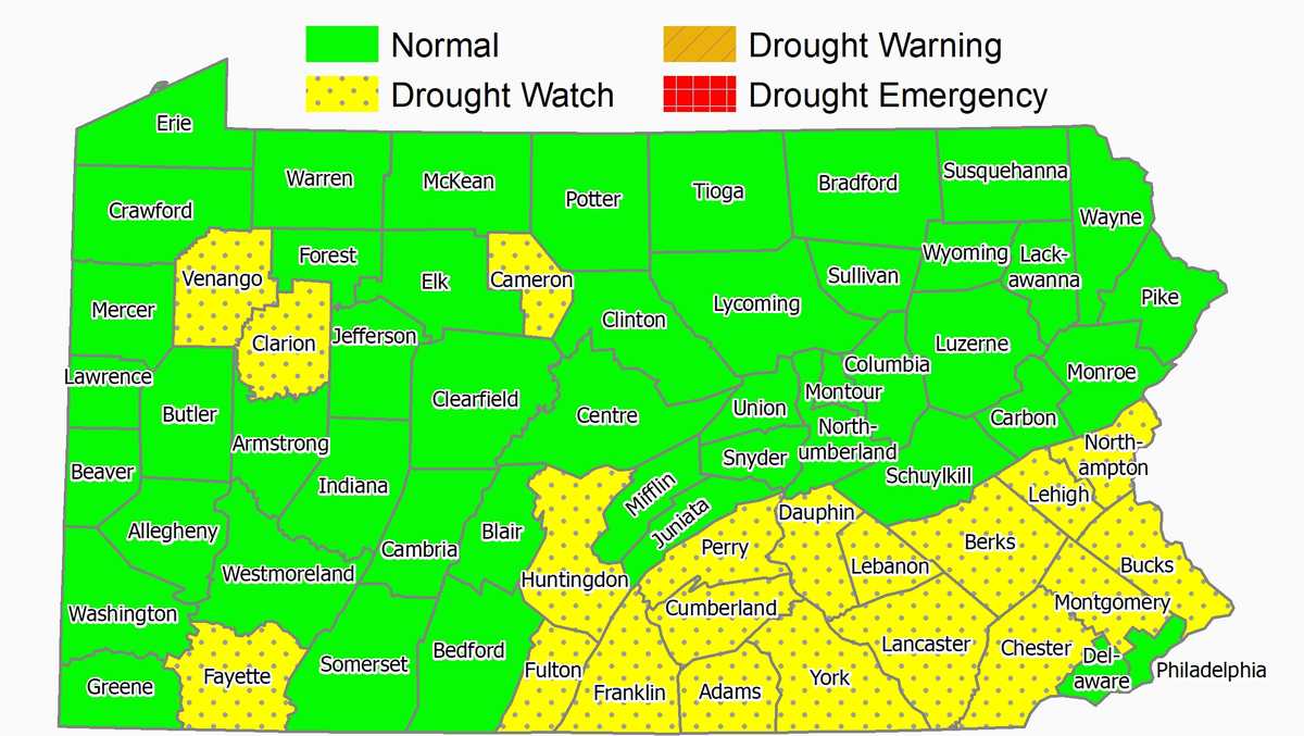 Pa. DEP: Drought watch remains in effect for 20 counties