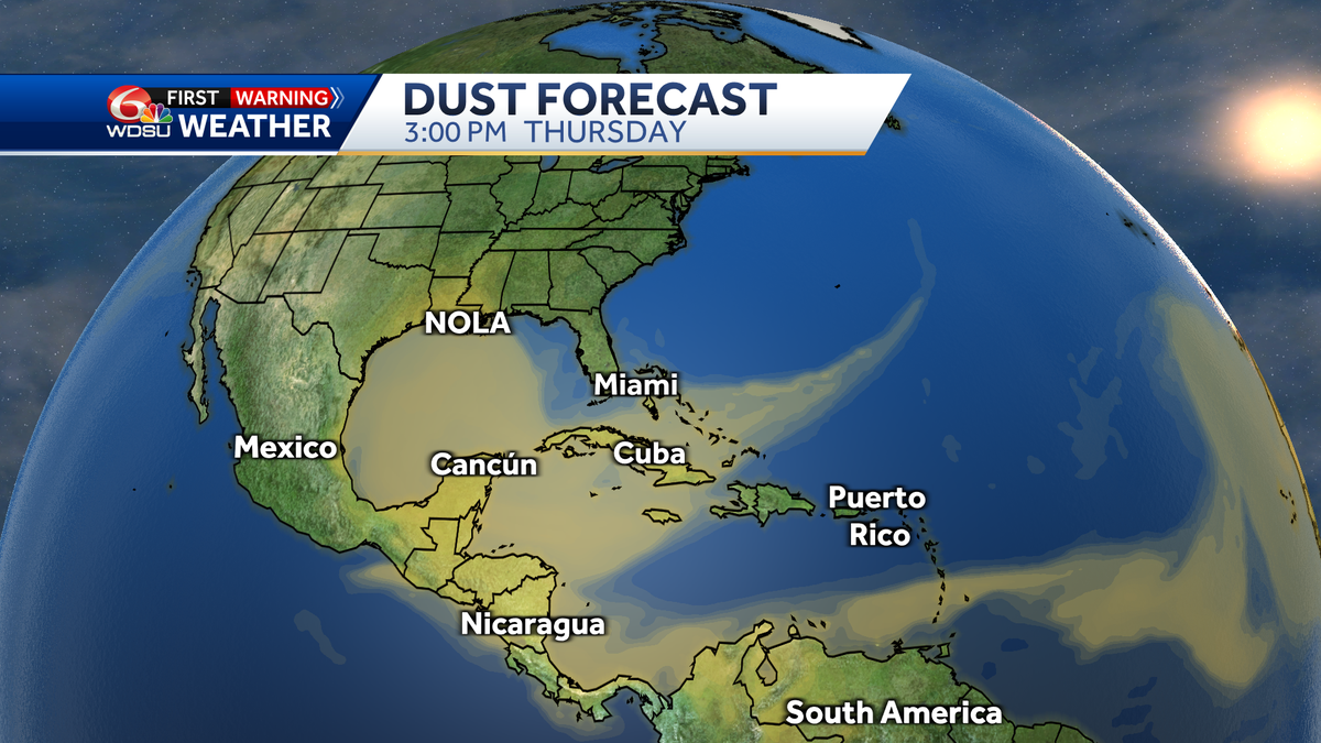 African dust could move into southeast Louisiana next week