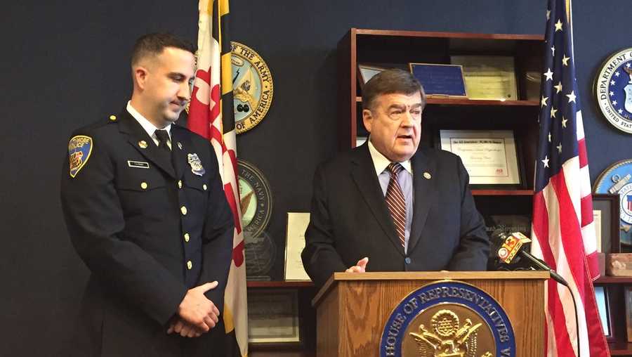 Baltimore police officer awarded for saving partner's life