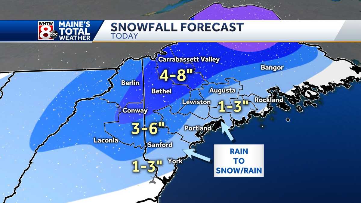 More snow, ice, rain hit Maine Wednesday