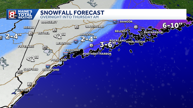 New Year's snow amounts increase for areas of Maine