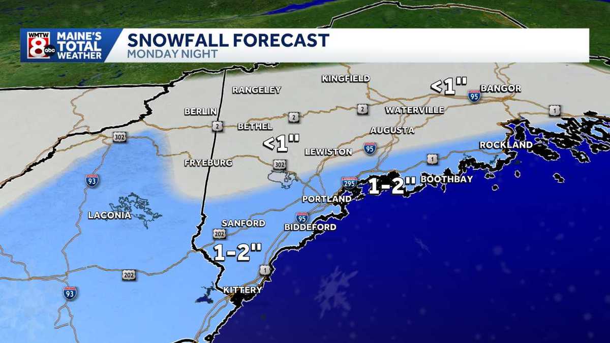 Snow chances increase for Monday