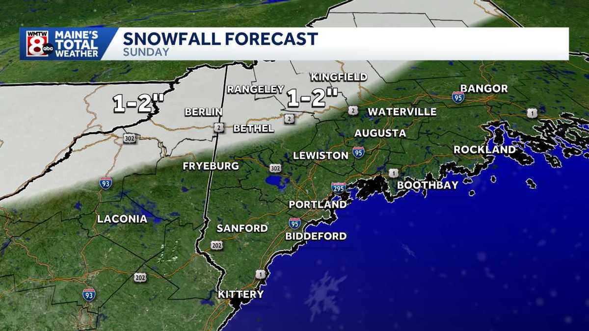 Snowfall map: How much snow Maine could see Tuesday