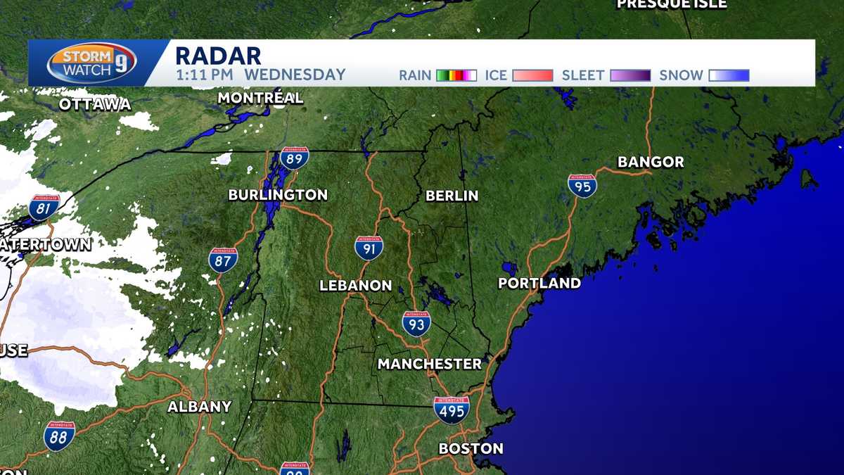 Chilly rain, wet snow falling across New Hampshire Monday