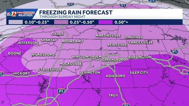 North Carolina winter storm warning forecast tracker