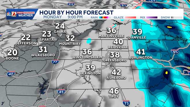 Hour-by-hour forecast: Lingering rain and Mountains snow showers