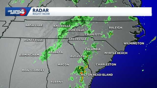 Light showers are possible along a weak cold front in the Upstate