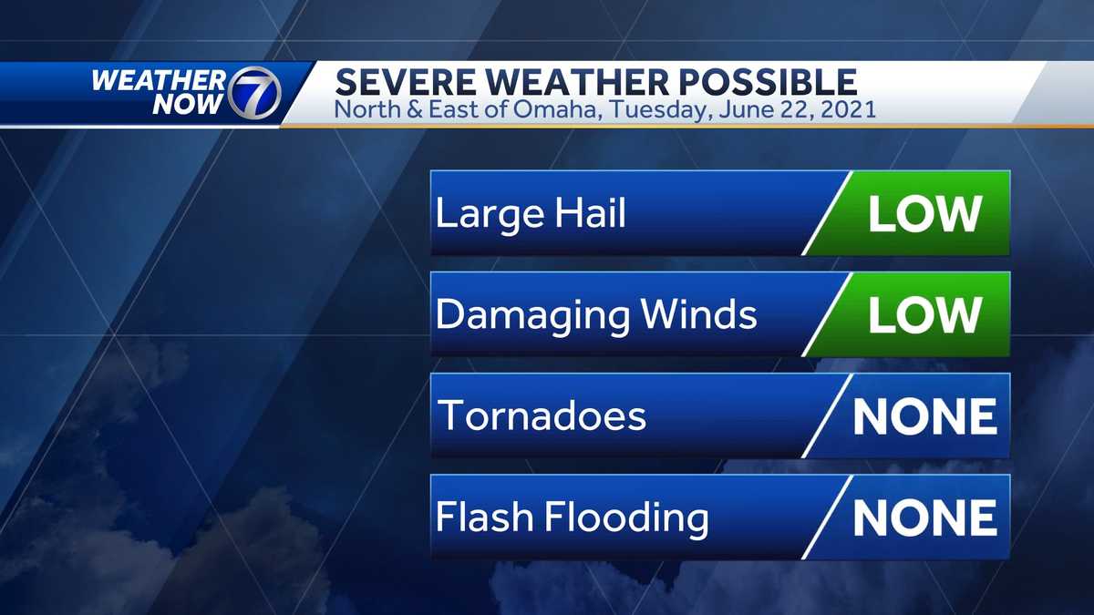 Isolated storms possible into the evening