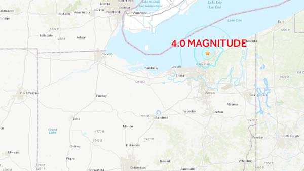 Magnitude 4.0 earthquake rumbles northeast Ohio, USGS says