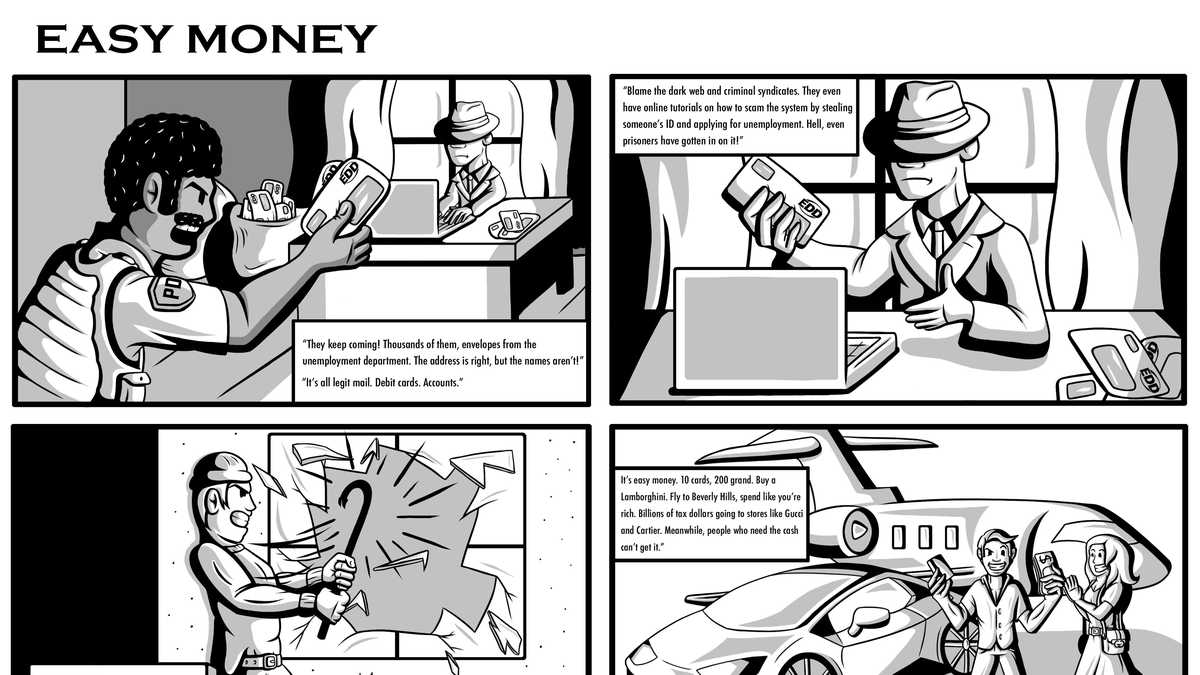 Easy Money comic strip: How EDD fraud happened in California