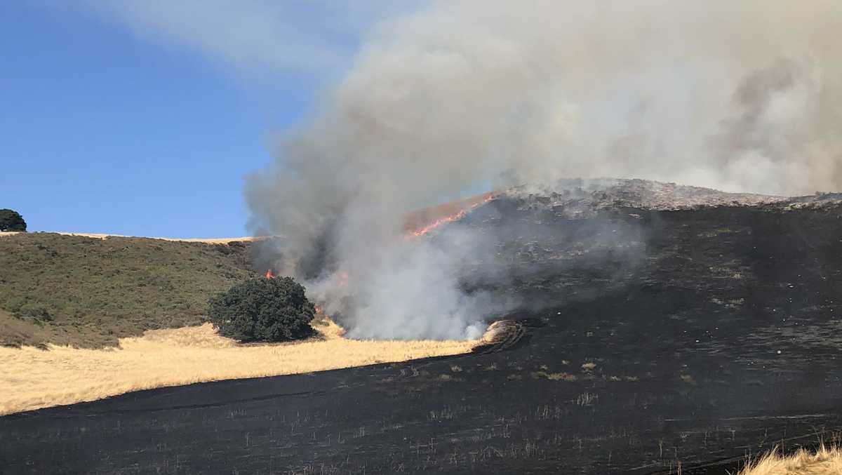Fire burning east of Salinas near Old Stage Road