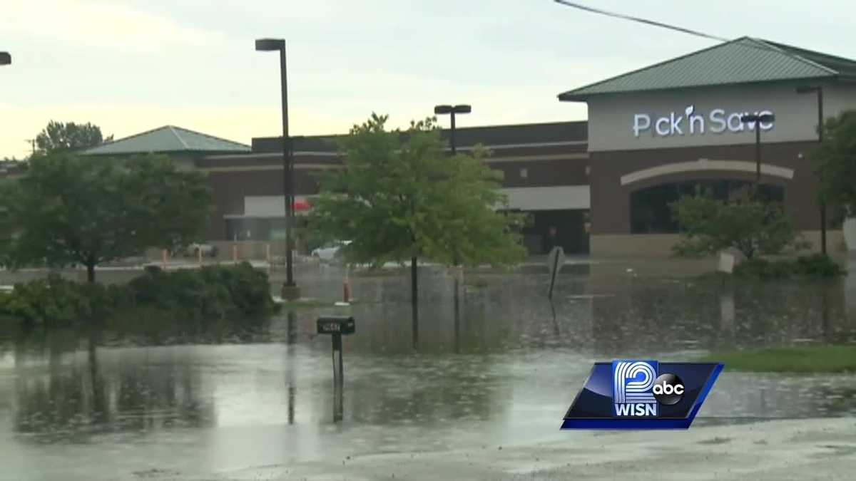 Streets flood in Madison, Kenosha